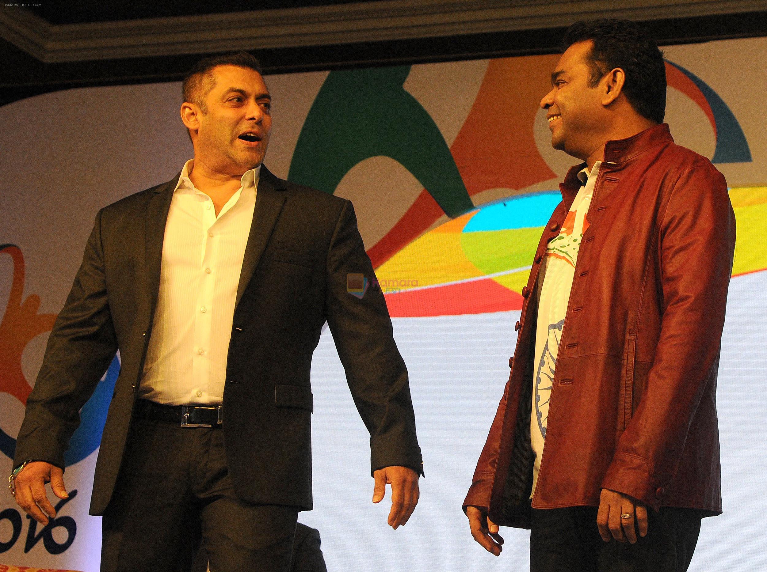 Salman Khan, A R Rahman at Rio Olympics meet in Delhi on 18th July 2016 / Salman Khan ...